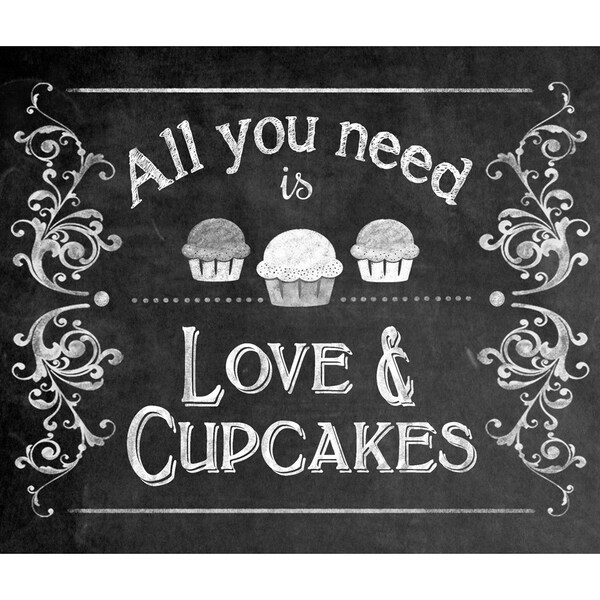 Chalkboard Cupcake - Etsy