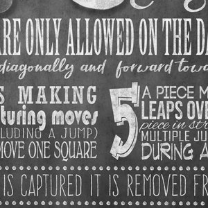 Checkers Yard Game Sign PRINTABLE Yard Games Poster, Chalkboard Party ...