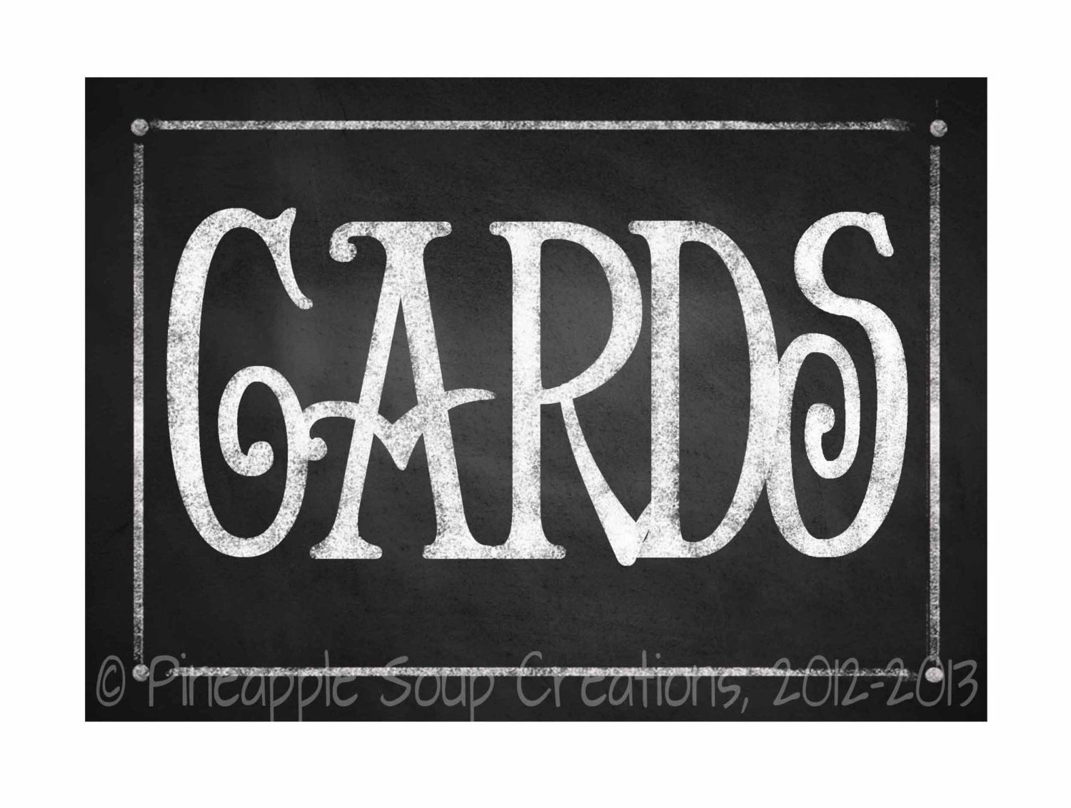 DIY Printable Chalkboard CARDS Sign for Your Rustic Wedding - Etsy