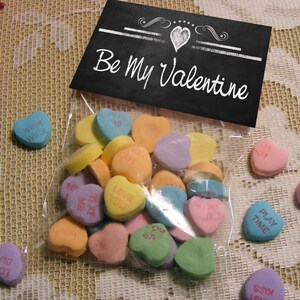 Valentine Candy Treat Bag Toppers in a Chalkboard Style DIY Printable ...