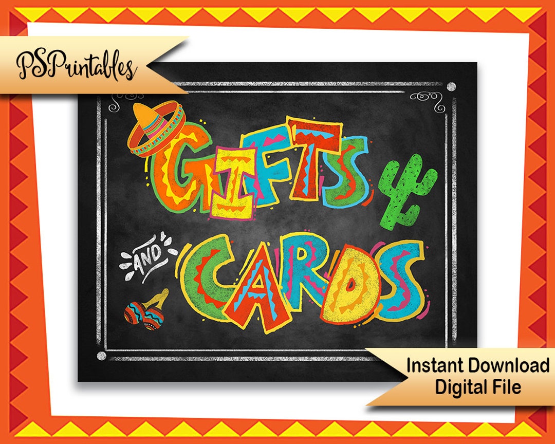 Fiesta Gifts and Cards Sign | PRINTABLE Fiesta Sign, Wedding Sign, DIY ...