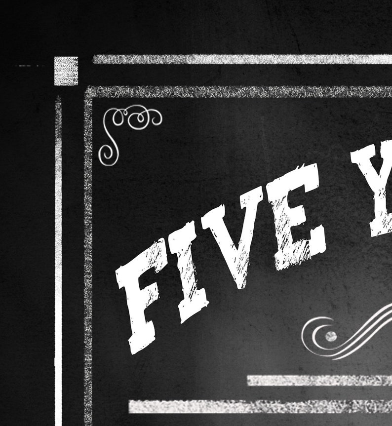 5 Year Anniversary Sign PRINTABLE Anniversary Sign 5th Year - Etsy