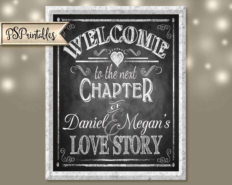 Welcome to the next Chapter Sign PRINTABLE Wedding Sign | Etsy