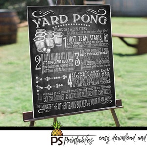 Yard Games Yard Pong Yard Game Sign Bbq Yard Games Yard Pong Lawn Game ...