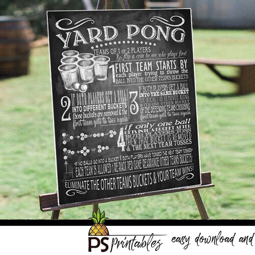 Yard Games Yard Pong Yard Game Sign Bbq Yard Games Yard - Etsy