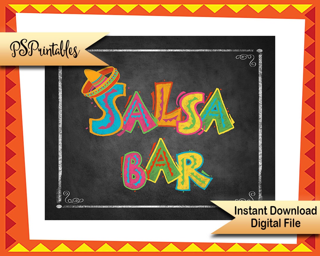 Fiesta Sign, Salsa Bar Sign, Taco Party Sign, Wedding Fiesta Sign ...