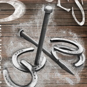 HORSESHOES GAME and Rules Sign Set in Wood Design-yard Games Instant ...