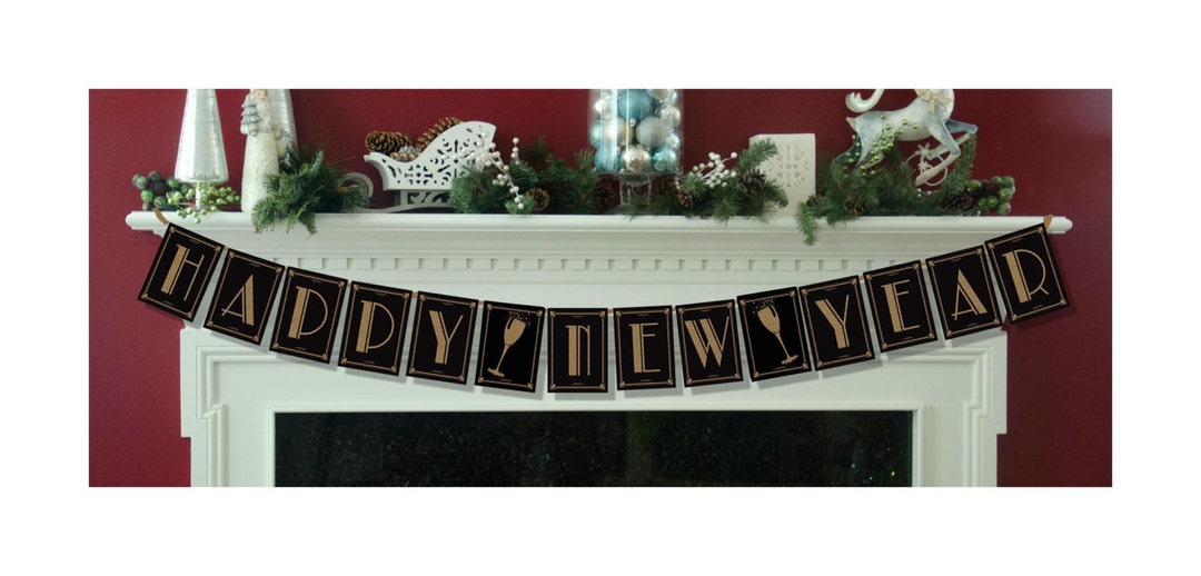 PRINTABLE Happy New Year Banner | New Years Eve Party Decoration ...