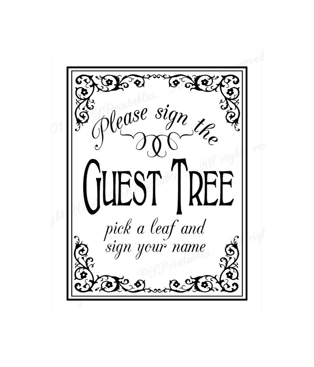PRINTABLE Guest Tree Wedding Sign Please Sign Our Guestbook - Etsy