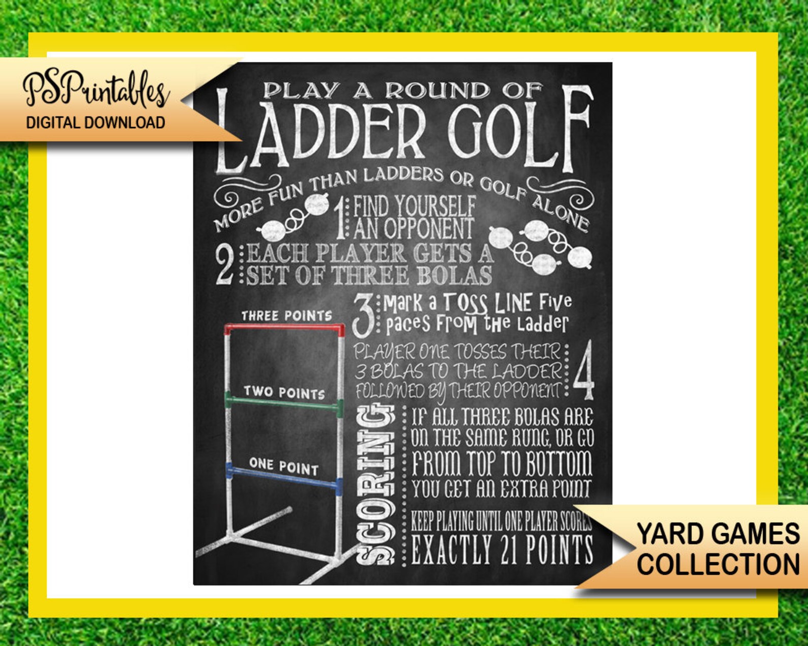 Yard Games Ladder Golf Yard Game Sign Bbq Yard Games | Etsy