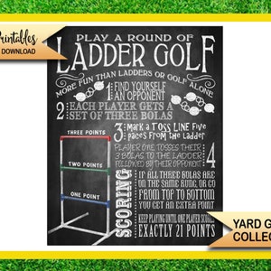 Yard Games Ladder Golf Yard Game Sign Bbq Yard Games Ladder Golf Rule ...
