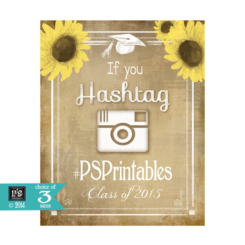 Printable Graduation Hashtag Sign Grad Social Media Sign - Etsy