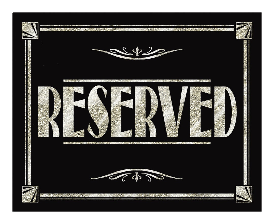 RESERVED Sign PRINTABLE Silver Deco Collection for Your Flapper, Great ...