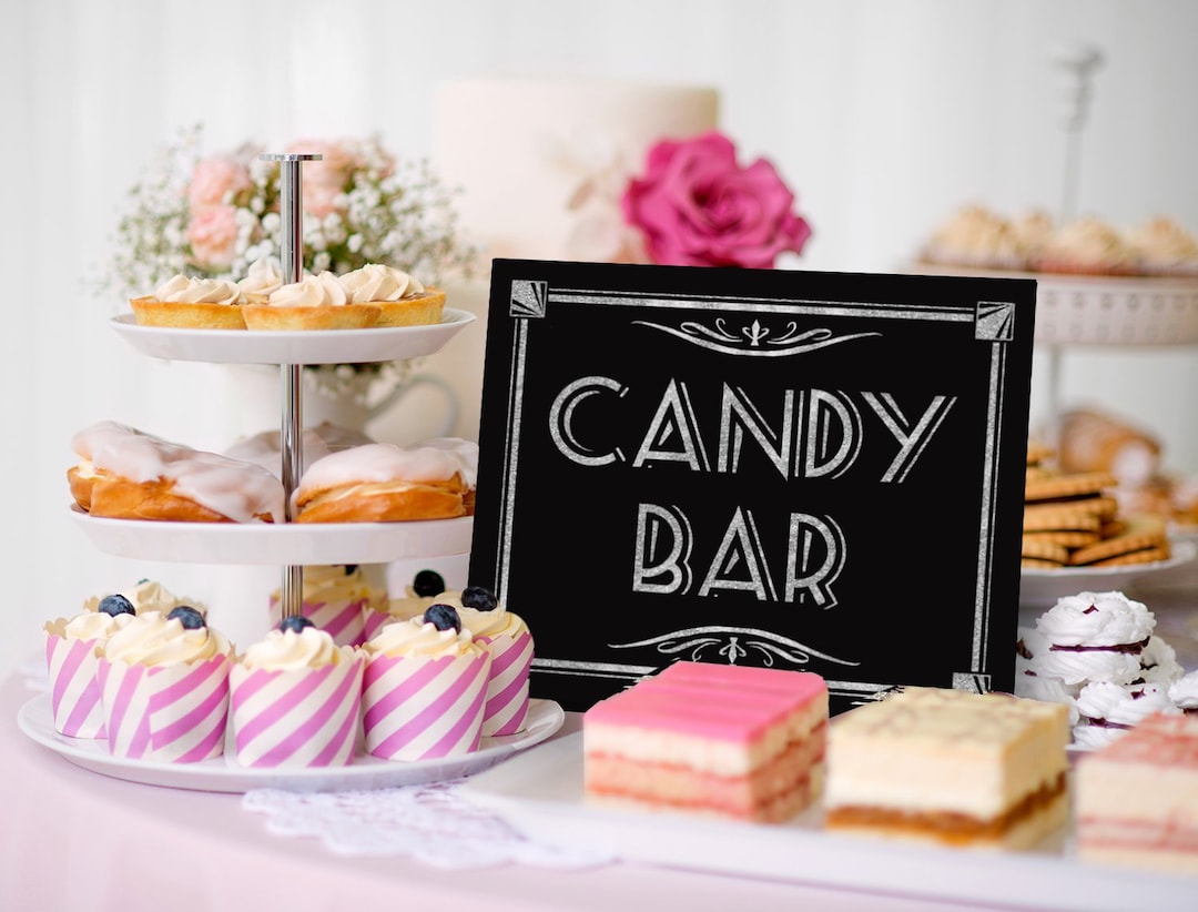 Candy Bar Sign | PRINTABLE Candy Buffet Sign - 1920 Themed Party Decor ...