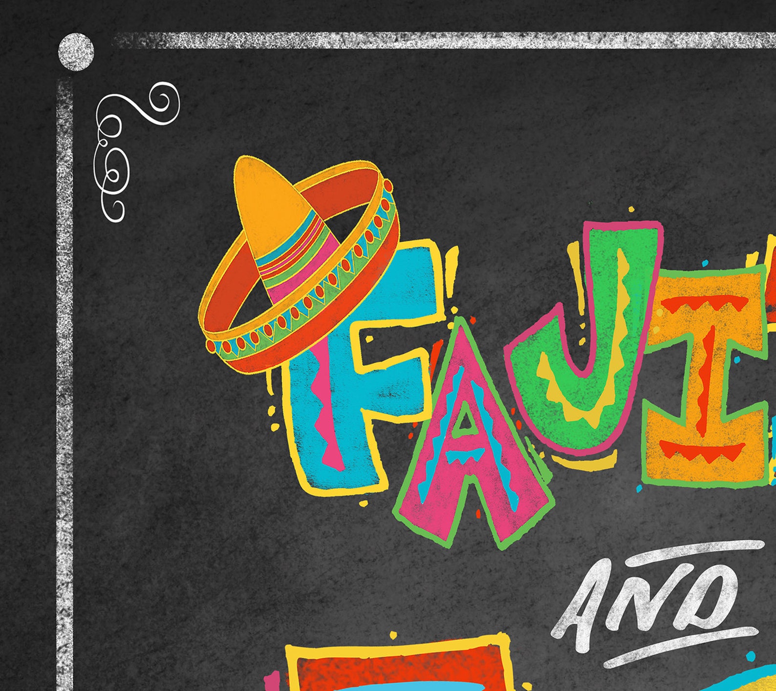 Fiesta Party Fajita & Taco Bar Sign, Fiesta Chalkboard Sign, Birthday ...