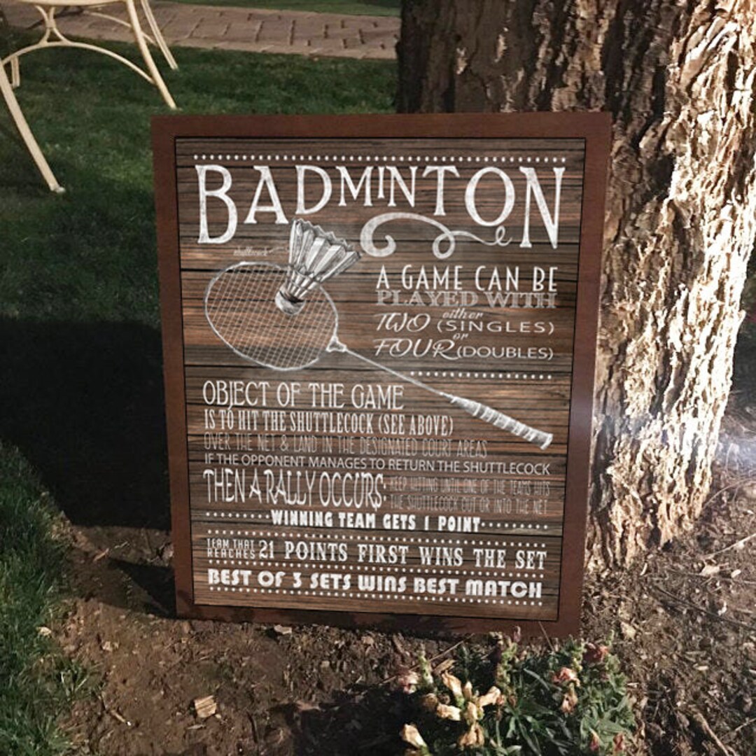 BADMINTON Rules Sign Wood Design-yard Games Instant Download Printable ...