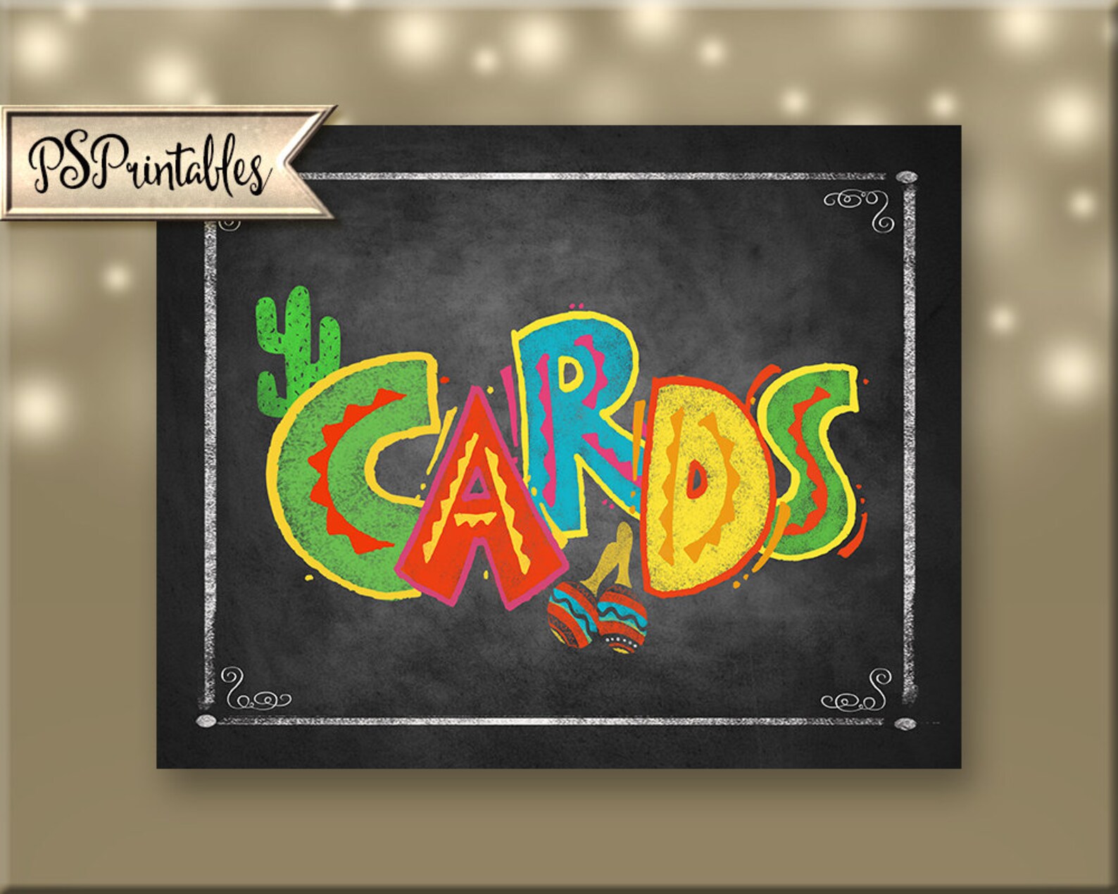 Printable Cards Sign Fiesta Cards Sign Chalkboard Cards - Etsy
