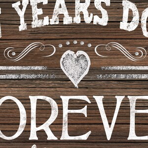 PRINTABLE Anniversary Sign | Ten Year Anniversary Card in Faux Wood ...