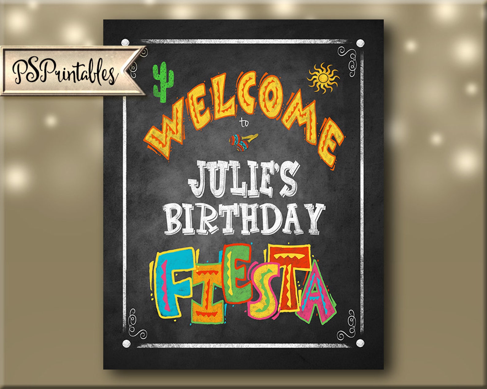 Birthday Fiesta Sign PRINTABLE Fiesta Birthday Fiesta DIY - Etsy