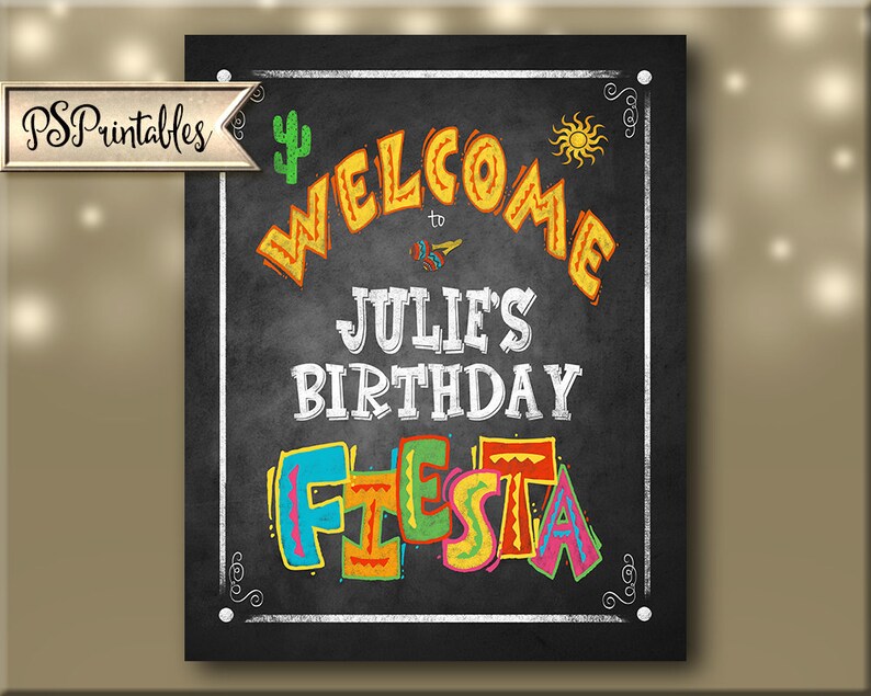 Birthday Fiesta Sign PRINTABLE Fiesta Birthday Fiesta DIY - Etsy