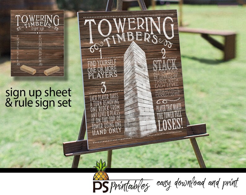 Yard Games Wedding Sign PRINTABLE Yard Games Poster | Etsy