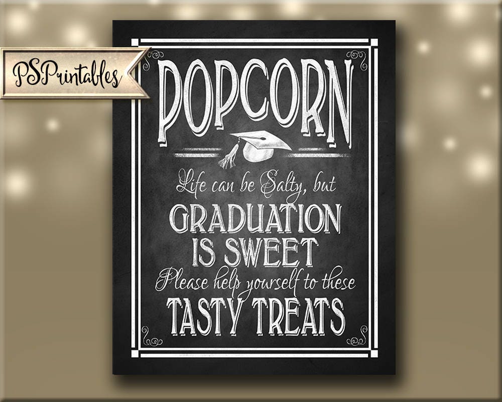 Printable Graduation is Sweet Sign Graduation Popcorn Sign - Etsy