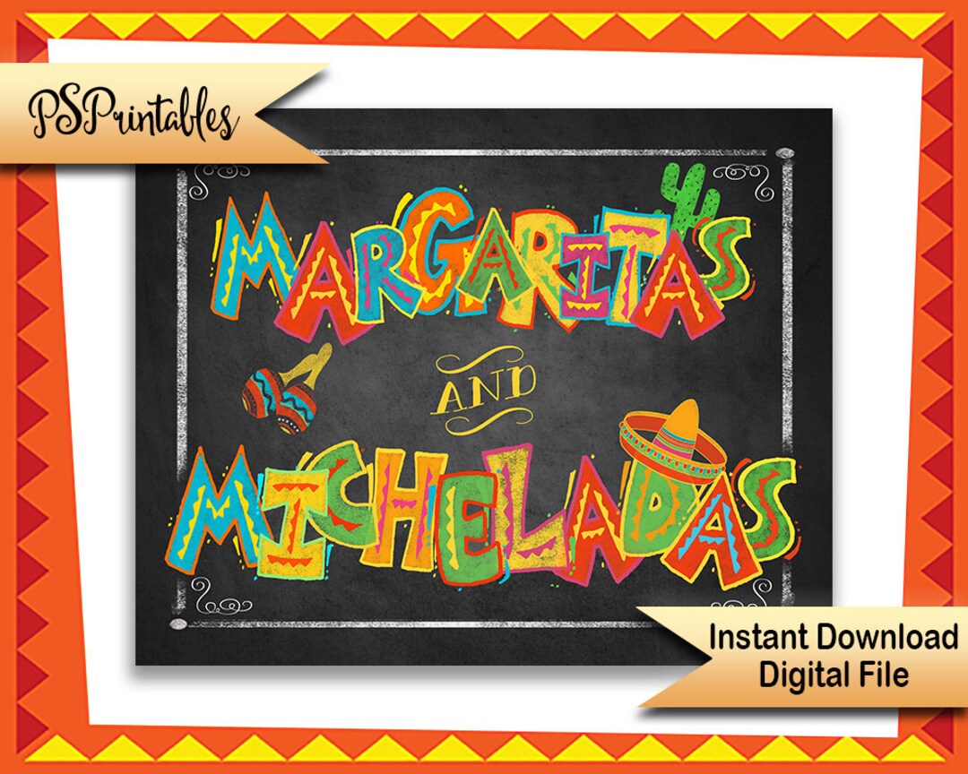 Fiesta Bar Sign Printable Fiesta Sign Margaritas & - Etsy Denmark