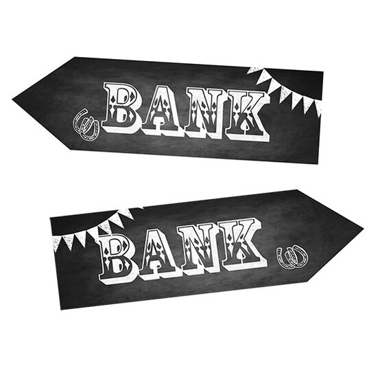 Western Themed Bank DIRECTIONAL Signs Chalkboard Style - Etsy