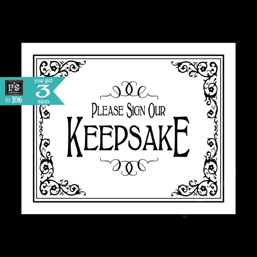 PRINTABLE Keepsake Wedding or Anniversary Sign Please Sign Our Keepsake ...