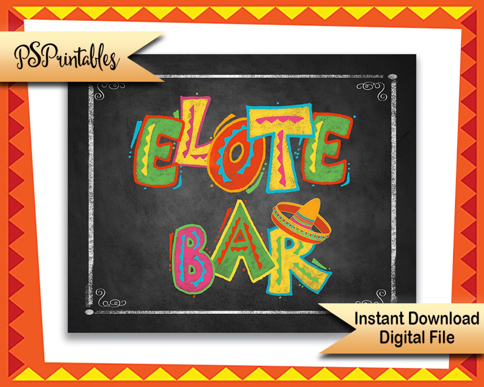 Elote Bar Sign Mexican Corn Sign Printable Fiesta Party - Etsy Canada