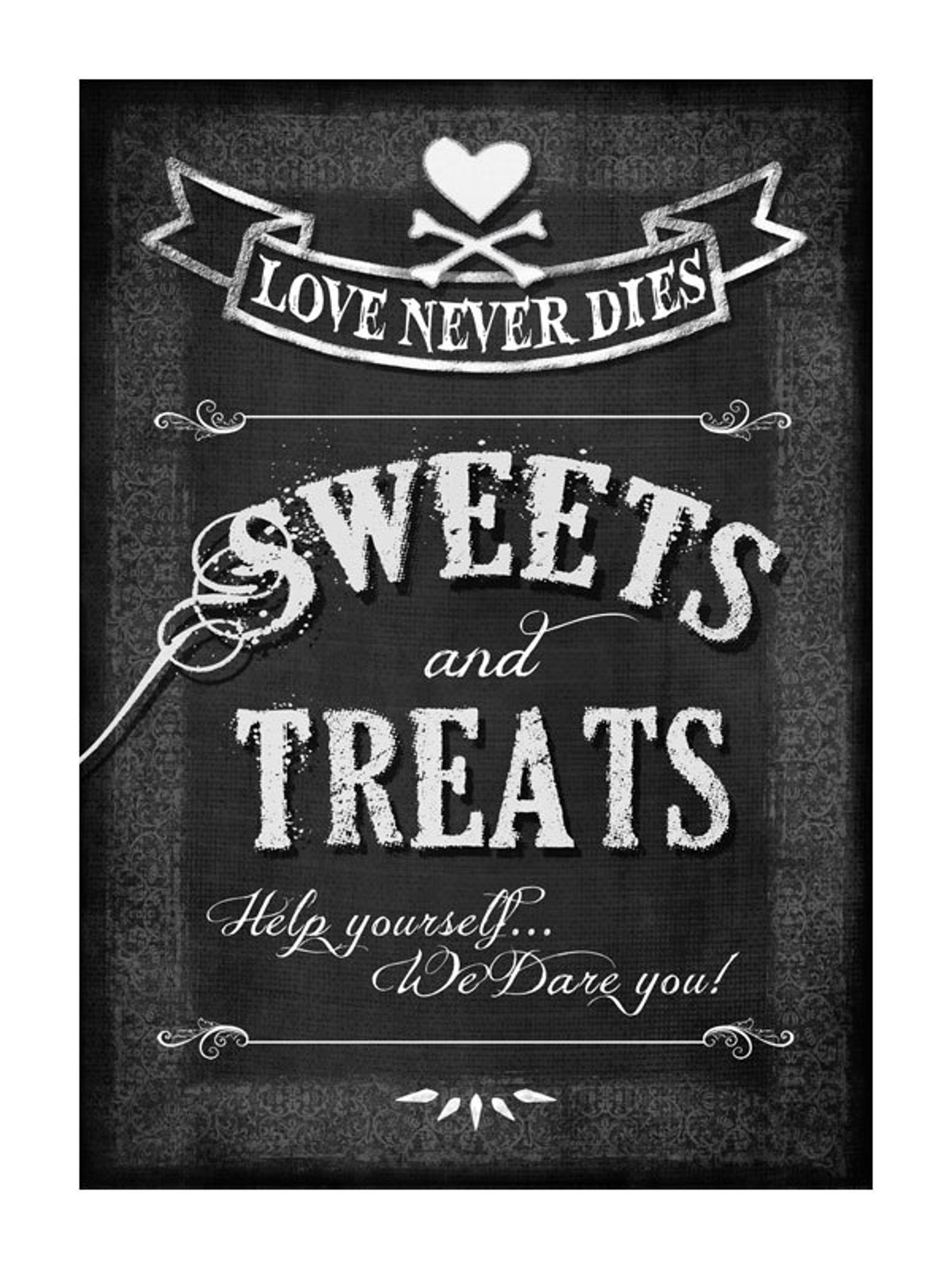 Printable SWEETS and TREATS Candy Bar Wedding Sign Instant - Etsy