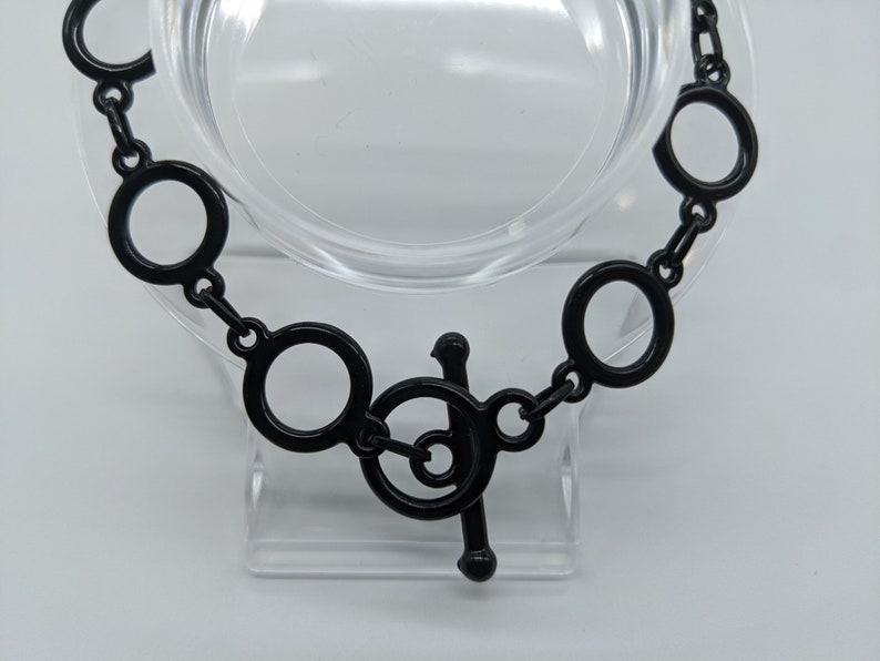 Black Round Link Bracelet - Etsy