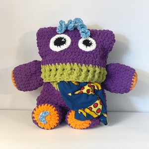 Crochet Cuddly Monster Pajama Keeper Pal Perfect Kids Bedroom Pillow ...