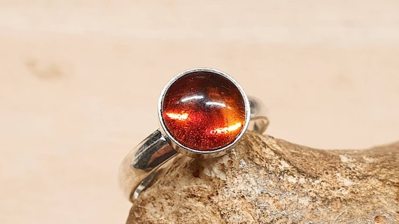 Minimalist Copal Ring. 925 Sterling Silver Rings for Women. - Etsy UK