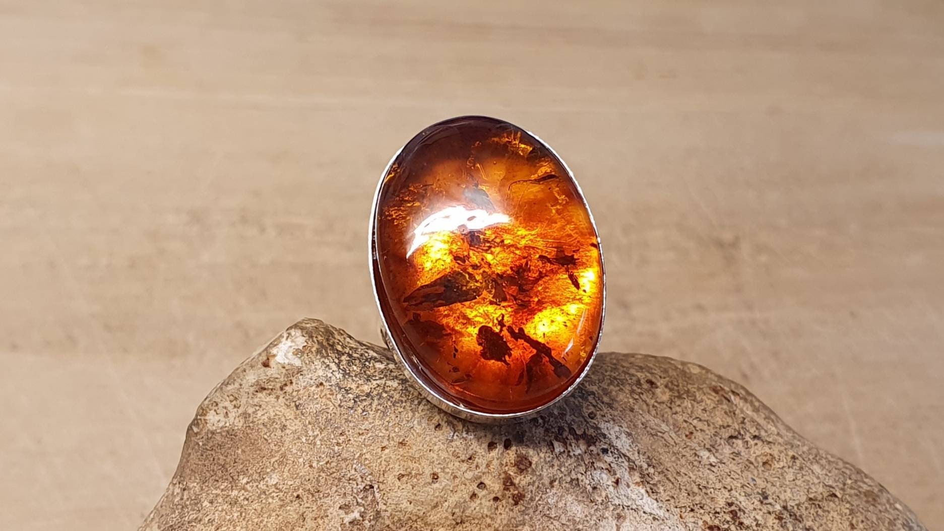 Large Statement Copal Ring. Reiki Jewelry Uk. 25x18mm. - Etsy UK