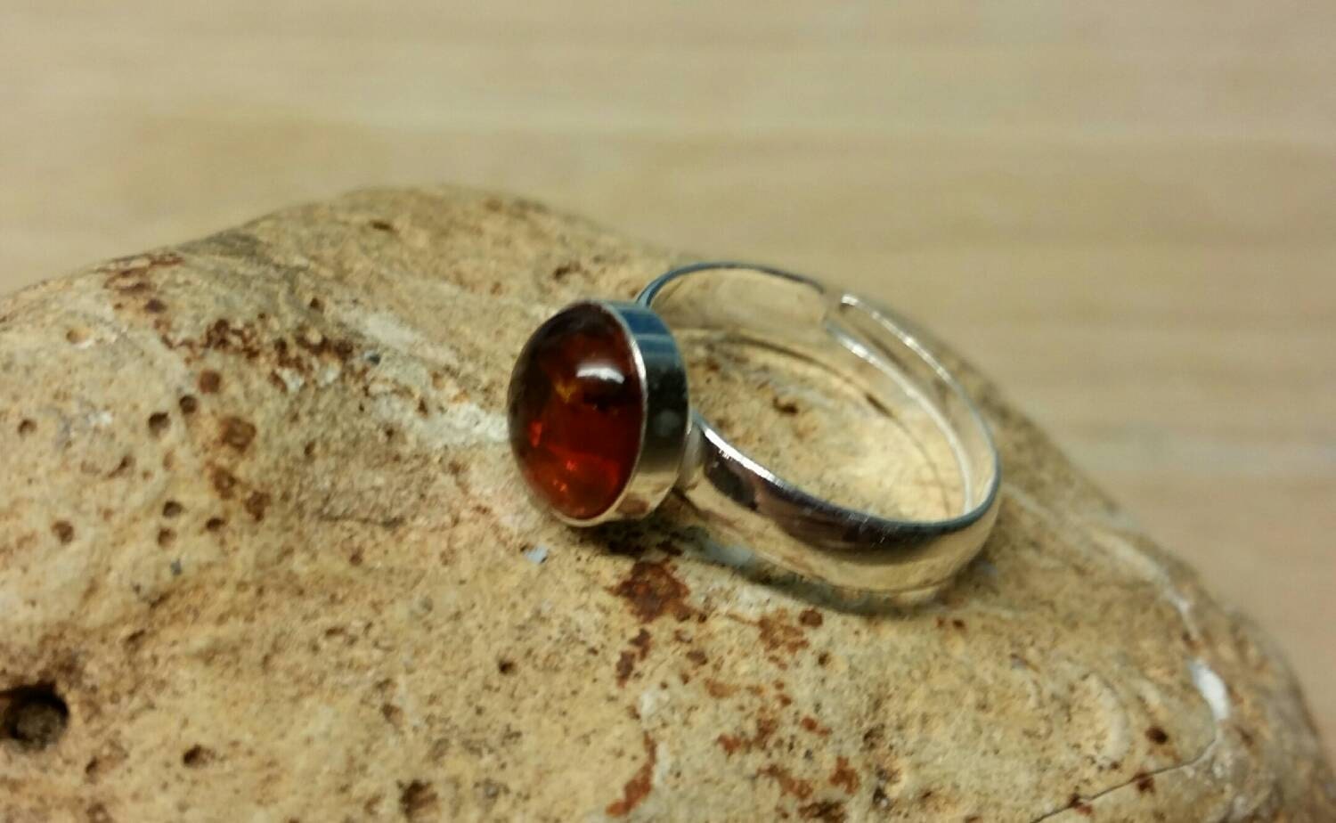 Minimalist Copal Ring. 925 Sterling Silver Rings for Women. - Etsy UK