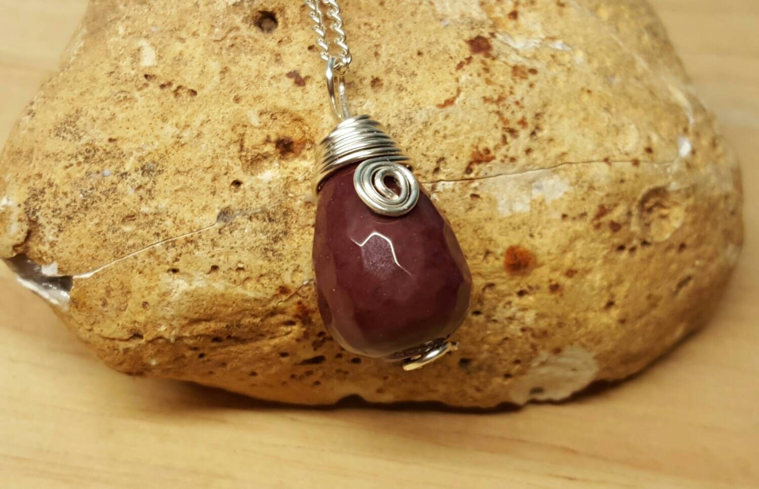 Brown Mookaite Pendant Necklace. Reiki Jewelry Uk. Tear Drop - Etsy