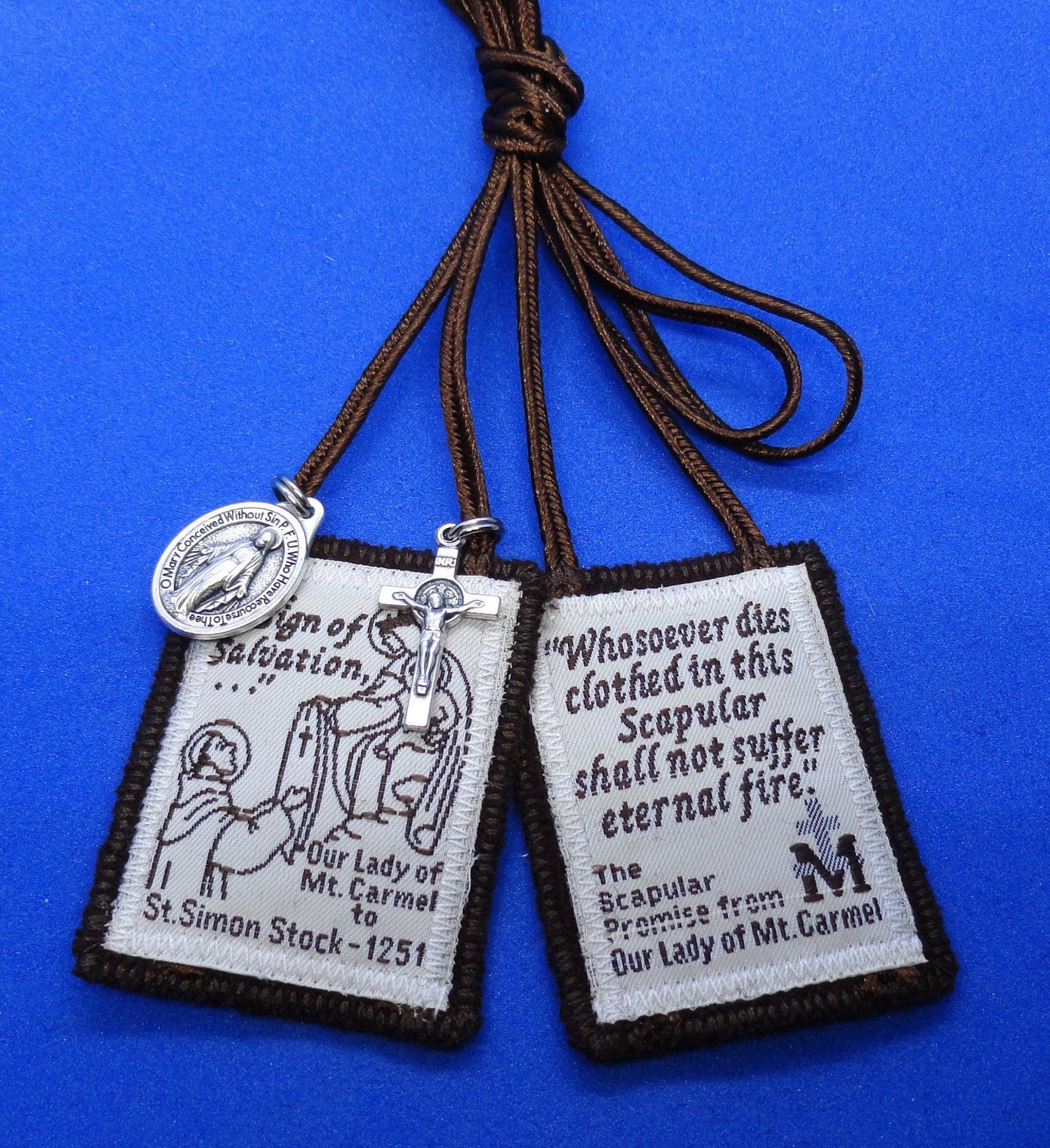 Sturdy Traditional 2 Layers100% Brown Wool Catholic Scapular - Etsy Canada