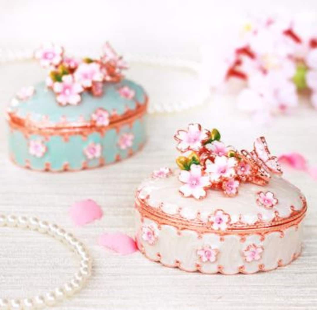 From Japan,beautiful Sprig Cherry Blossoms Jewelry Box,jewelry Case ...