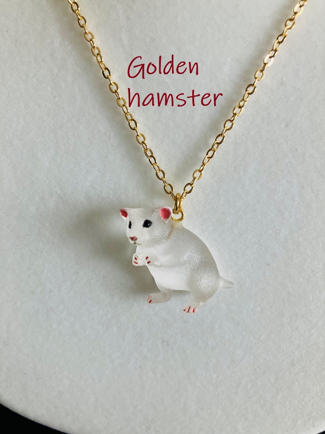 Unique Cute Golden Hamster Pendant,white Hamster Necklace,handmade in ...