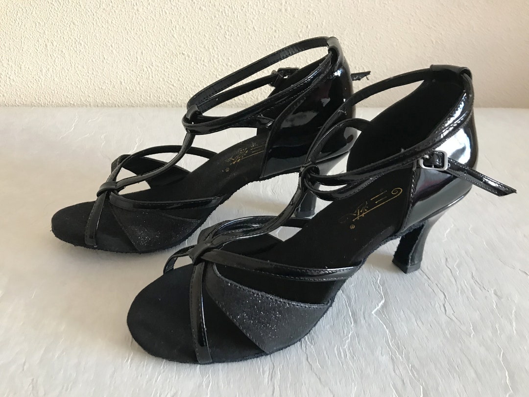 Black Dance Shoes Black Women Sandals Suede Sole Shoes Vintage Shoes ...