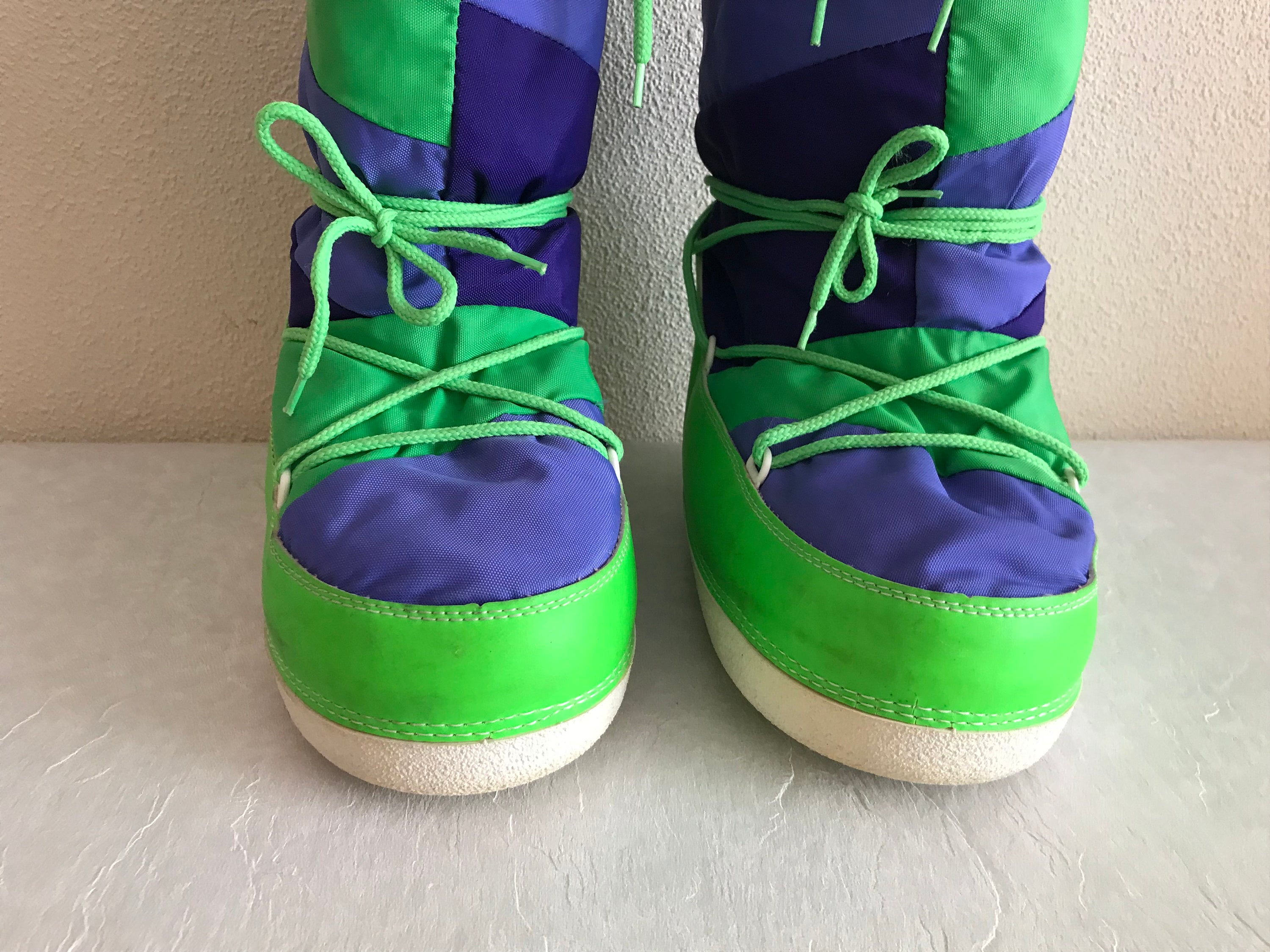 Vintage Moon Boots Winter Boots Retro Snow Boots Colorblock Puffy Boots ...