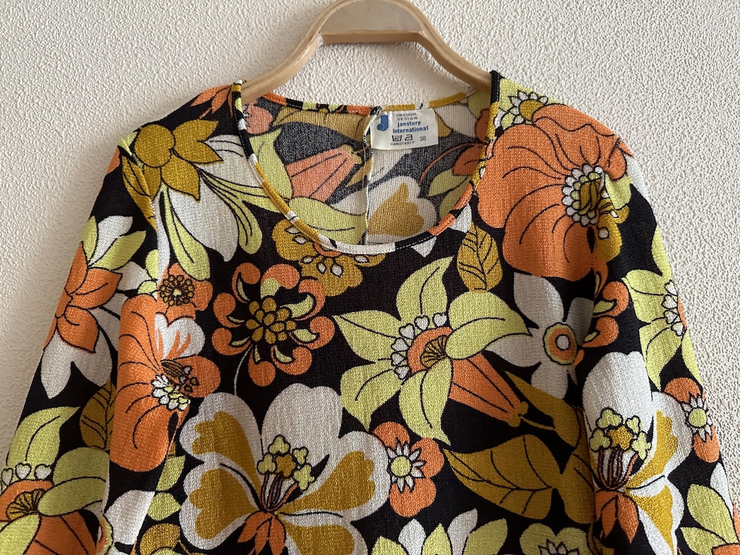 Vintage Janstorp International 70's Polyester Tunic Swedish Design Boho ...