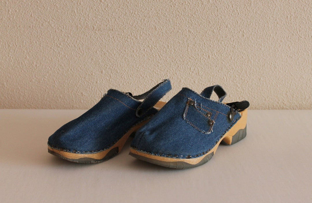 Childrens Shoes Blue Shoes Blue Denim Clogs Girls Shoes Denim Shoes ...