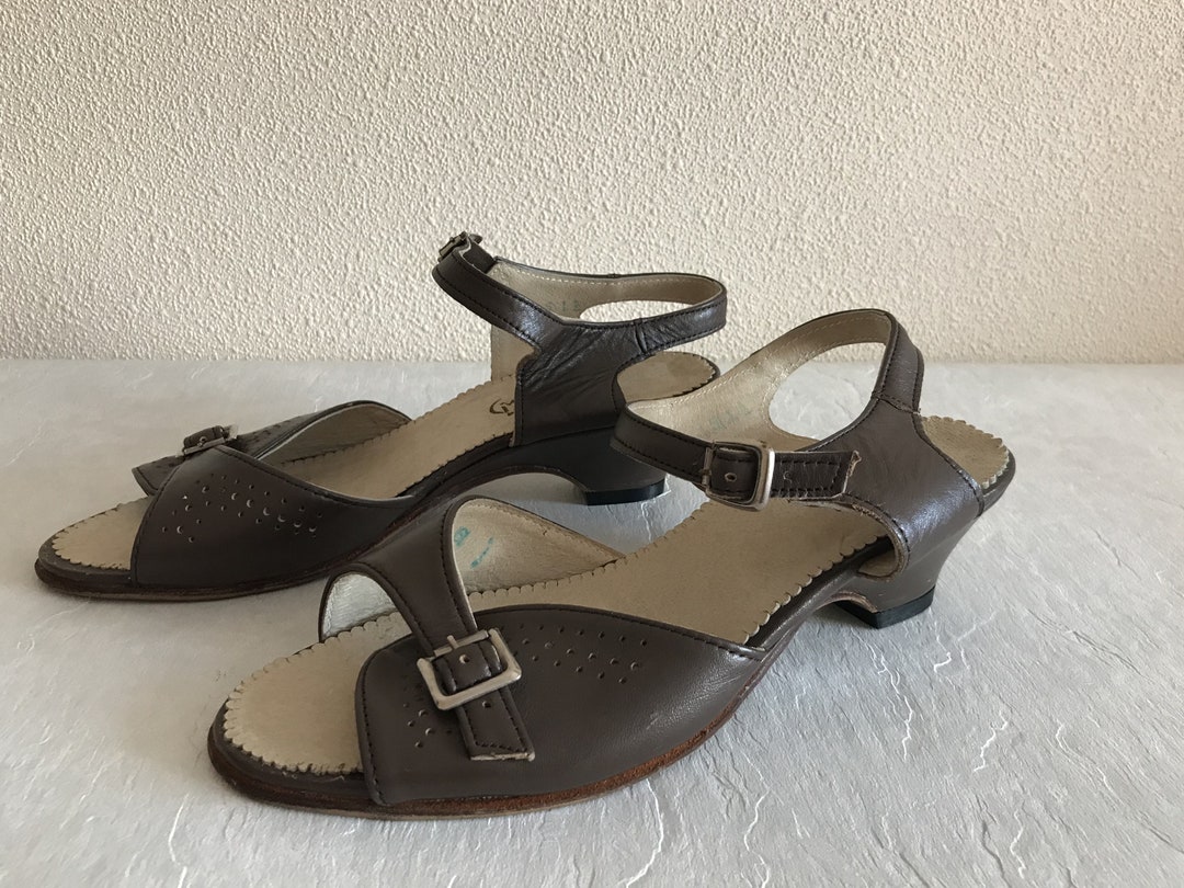 Soviet Design Women's Sandals Brown Women Sandals Vintage Shoes 80s ...
