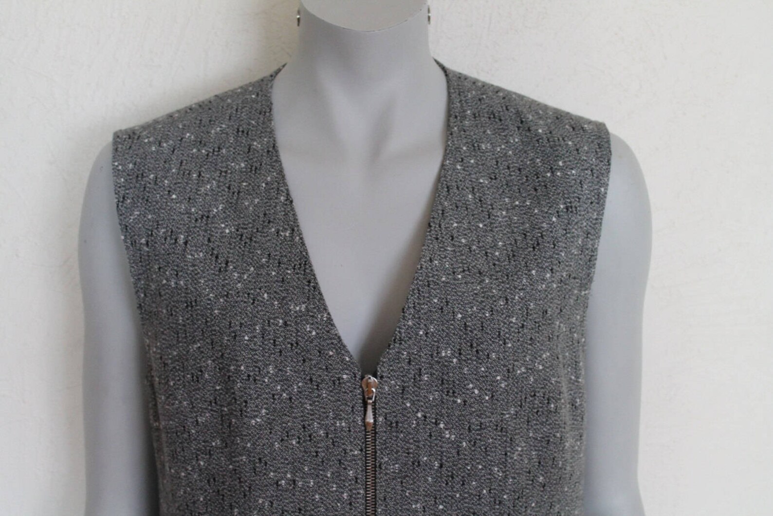 Women's Vest Grey Vest Grey Wool Blend Fitted Vest Womens | Etsy