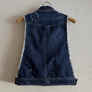 Denim Vest Open Side Denim Vest Blue Jean Waistcoat Sleeveless Denim ...