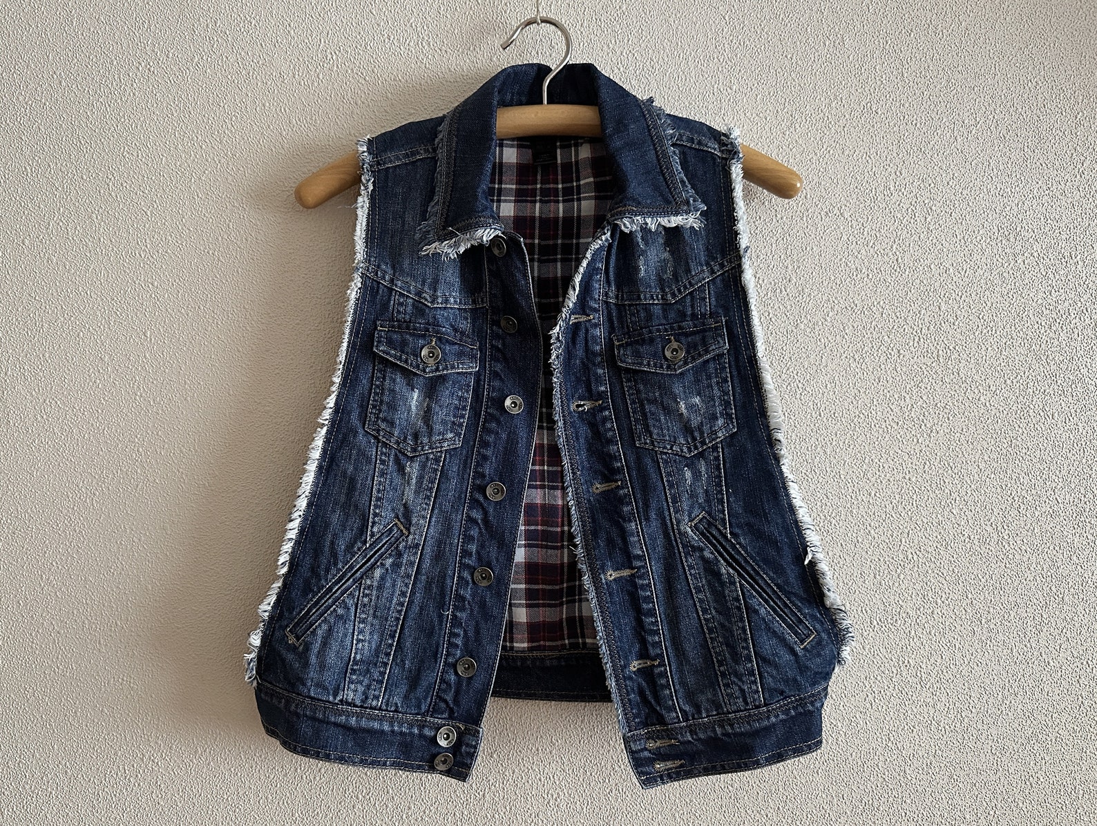 Denim Vest Open Side Denim Vest Blue Jean Waistcoat Sleeveless Denim ...
