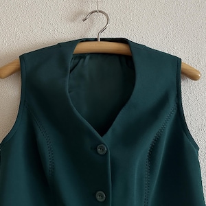 Women's Vest Green Vest Green Women Vest Fitted Vintage Waistcoat ...