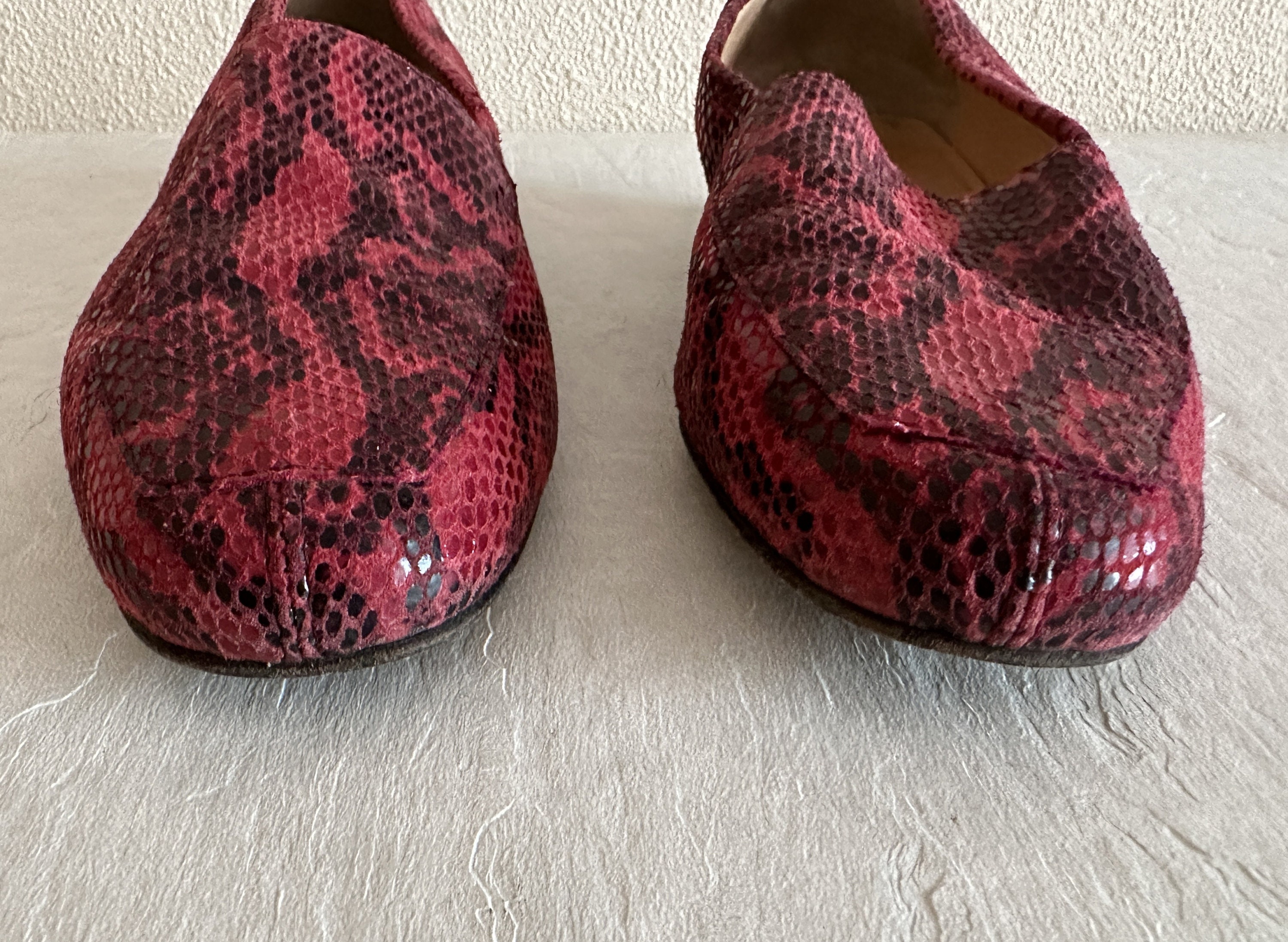Carraro Venezia Shoes Vintage Loafers Snakeskin Loafers Red Leather ...